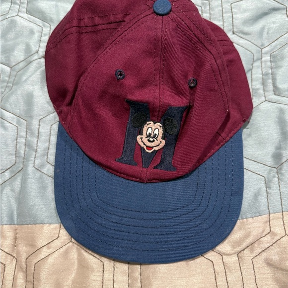 Accessories | Vintage Mickey Mouse Maroon And Blue Baseball Cap Hat ...